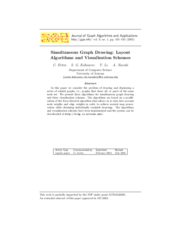 (PDF) Simultaneous graph drawing: Layout algorithms and visualization schemes
