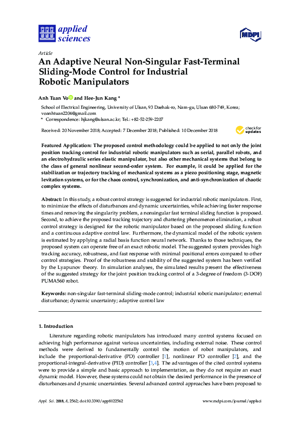 (PDF) An Adaptive Neural Non-Singular Fast-Terminal Sliding-Mode Control for Industrial Robotic ...