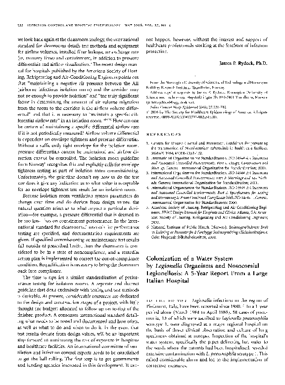 (PDF) Colonization of a water system by Legionella organisms and ...