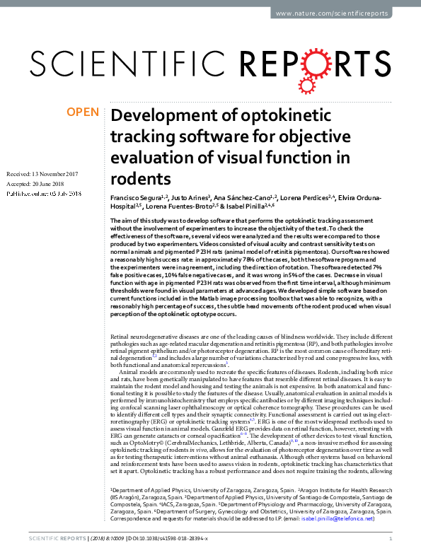 (PDF) Development of optokinetic tracking software for objective ...