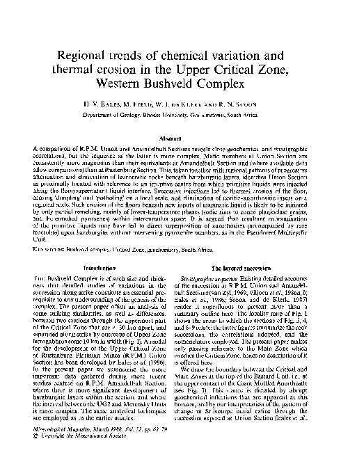 (PDF) Regional Trends of Chemical Variation and Thermal Erosion in the ...