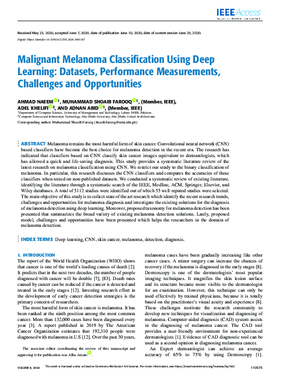 Pdf Malignant Melanoma Classification Using Deep Learning Datasets Performance Measurements