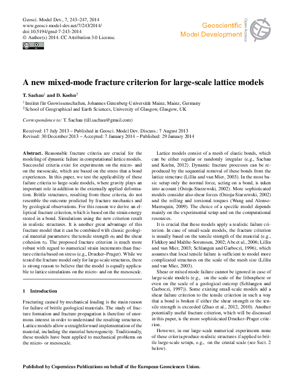 (PDF) A new mixed-mode fracture criterion for large-scale lattice models