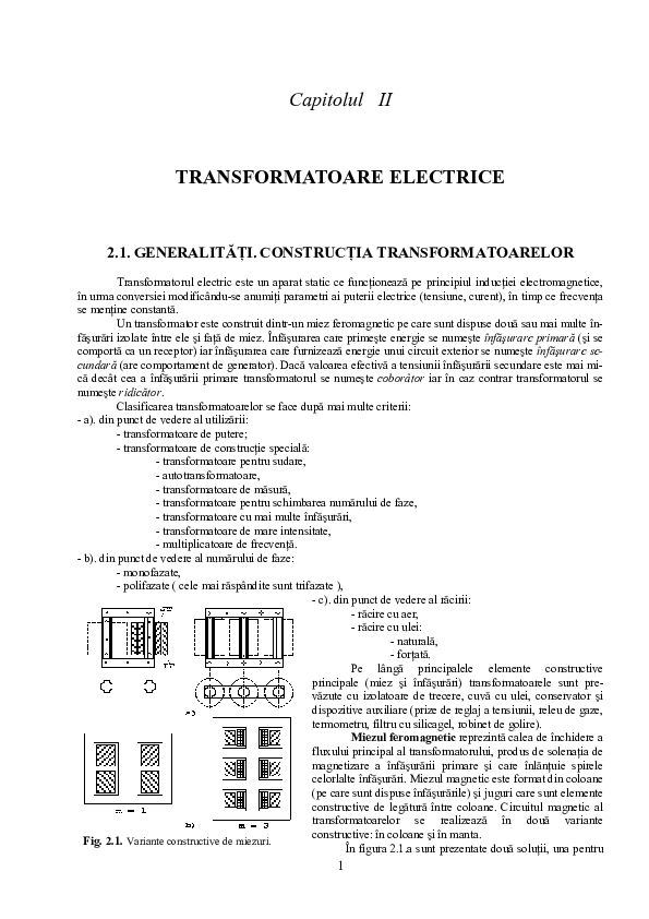 (PDF) Transformatorul | Dan Danut - Academia.edu