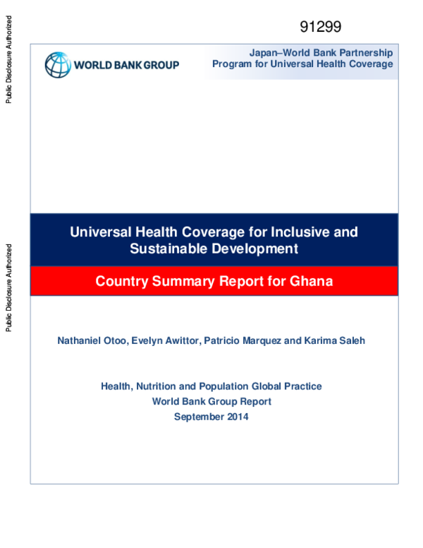 (PDF) Universal health coverage for inclusive and sustainable ...