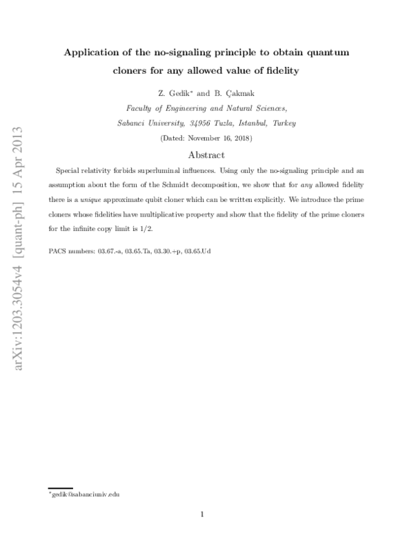 (PDF) Application of the no-signaling principle to obtain quantum ...