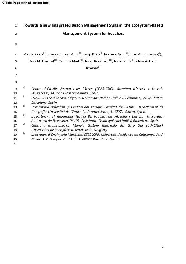 (PDF) Towards a new Integrated Beach Management System: The Ecosystem ...