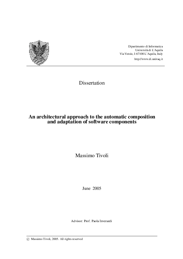 (PDF) An architectural approach to the automatic composition and adaptation of software components