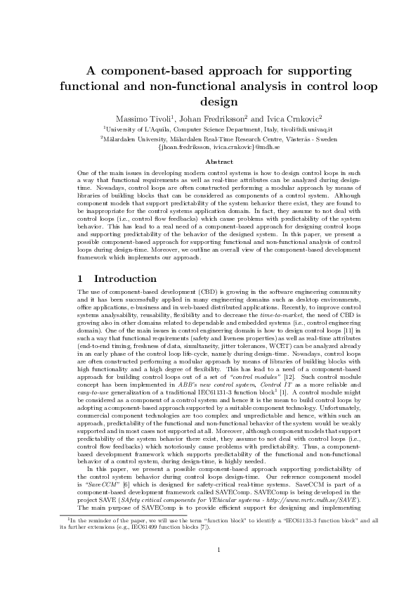 (PDF) A component-based approach for supporting functional and non-functional analysis in ...