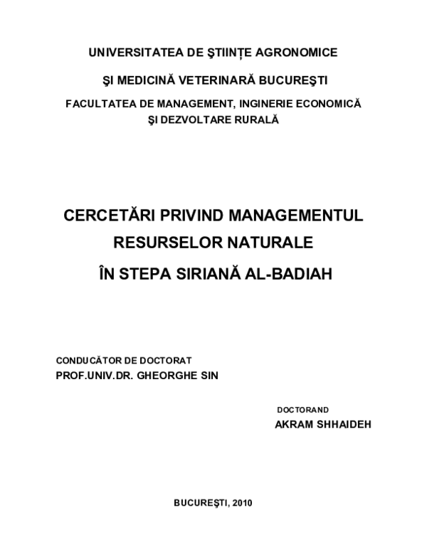 (PDF) NATURAL RESOURCE MANAGEMENT IN SYRIAN STEPPE (AL- BADIAH)