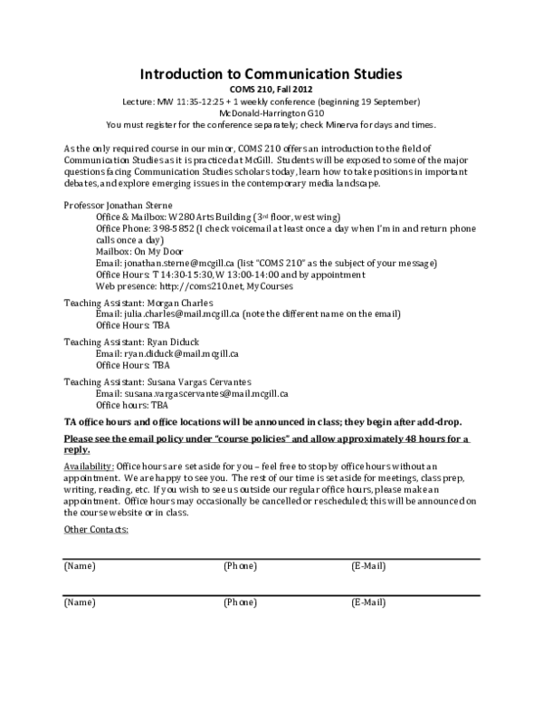 (PDF) Introduction to Communication Studies