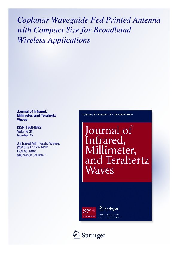 (PDF) Coplanar Waveguide Fed Printed Antenna with Compact Size for ...