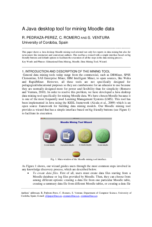 (PDF) A java desktop tool for mining moodle data