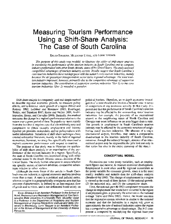 (PDF) Shift-Share Analysis of SC Tourism Performance