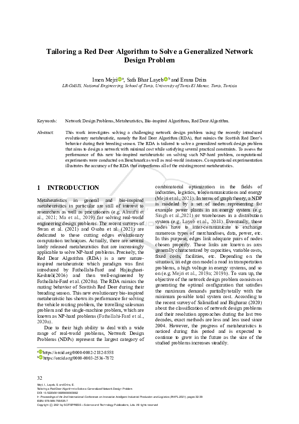 Pdf Tailoring A Red Deer Algorithm To Solve A Generalized Network Design Problem