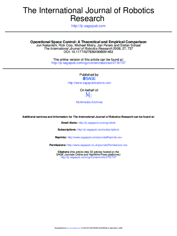 (PDF) The International Journal of Robotics | Moshe Shoham - Academia.edu