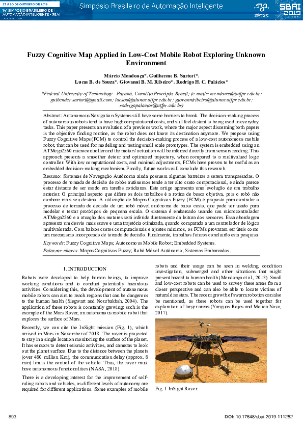Pdf Fuzzy Cognitive Map Applied In Low Cost Mobile Robot Exploring