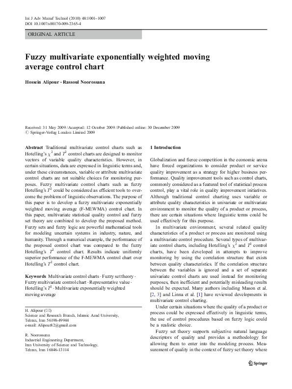 (PDF) Fuzzy multivariate exponentially weighted moving average control chart