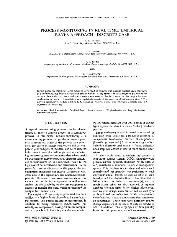(PDF) Process monitoring in real time: Empirical bayes approach—discrete case