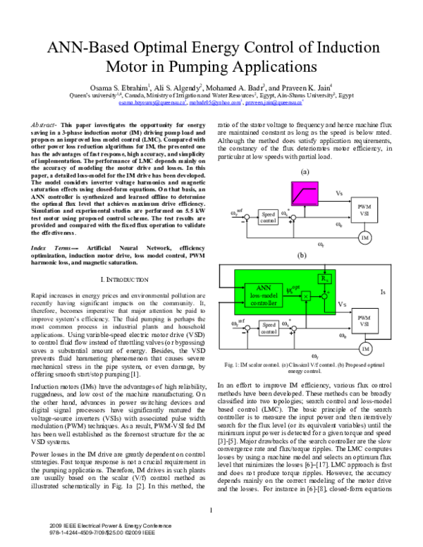 (PDF) ANN-based optimal energy control of induction motor in pumping ...
