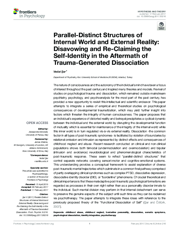 (PDF) Parallel-Distinct Structures of Internal World and External ...