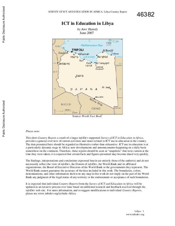 (PDF) Survey of ICT and education in Africa : Libya country report