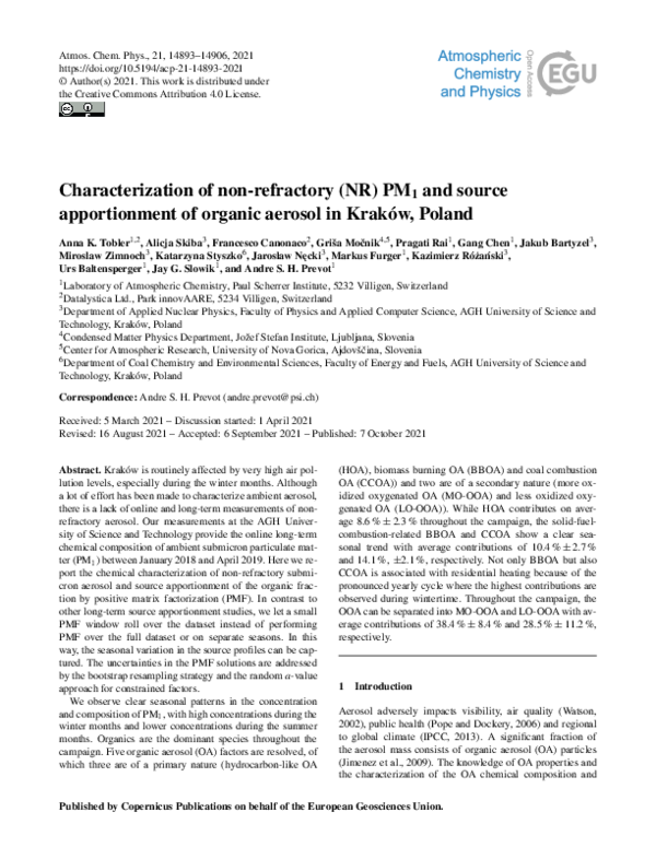 (PDF) Characterization of non-refractory (NR) PM1 and source ...