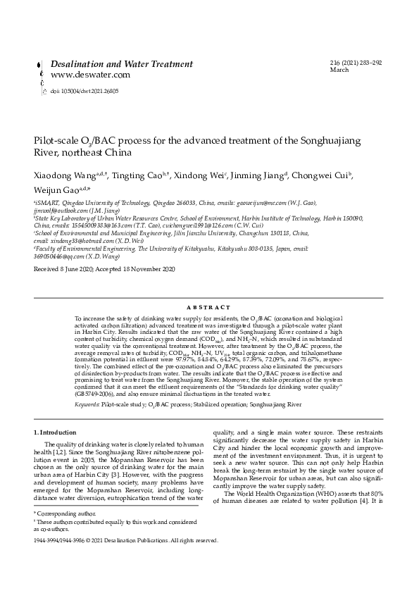 (PDF) Pilot-scale O3/BAC process for the advanced treatment of the ...