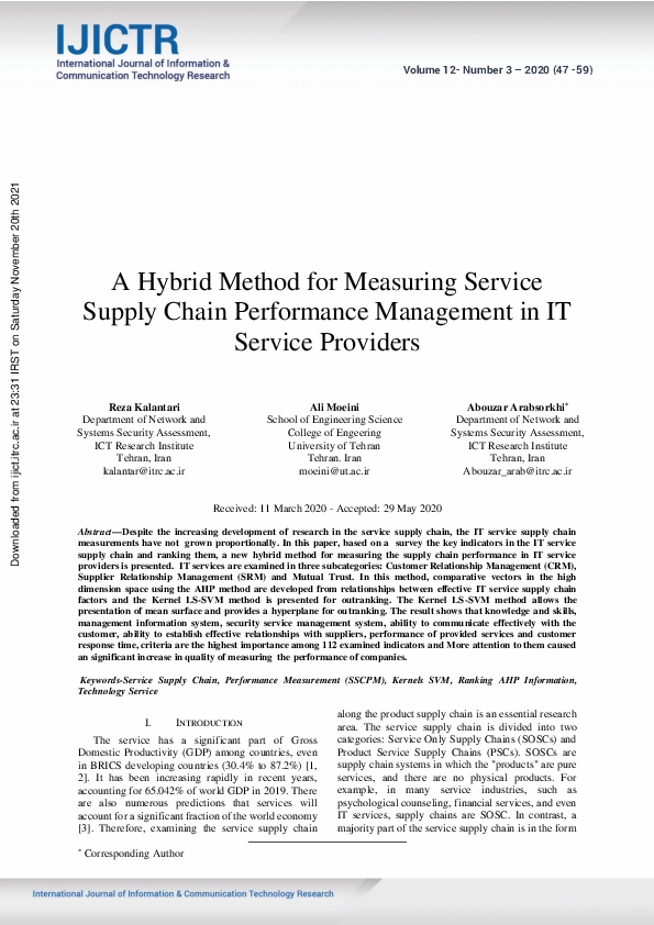 (PDF) A Hybrid Method for Measuring Service Supply Chain Performance ...
