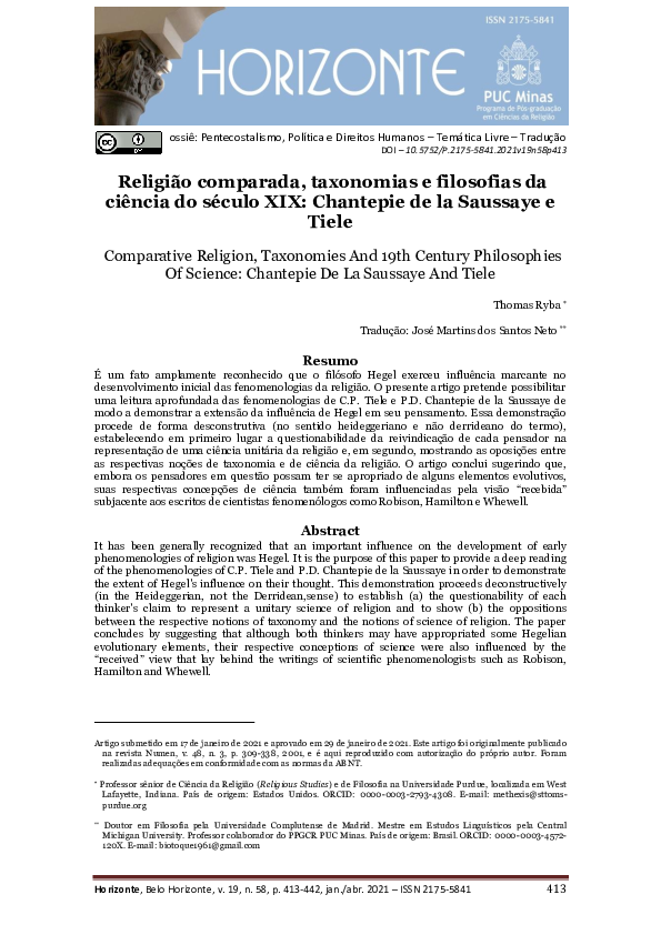 (PDF) Religião comparada, taxonomias e filosofias da ciência do século ...