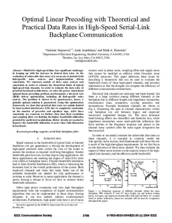 (PDF) Optimal linear precoding with theoretical and practical data ...