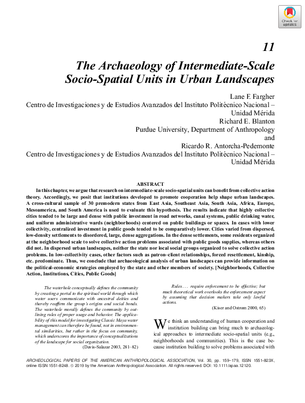 (PDF) 11 The Archaeology of Intermediate‐Scale Socio‐Spatial Units in ...
