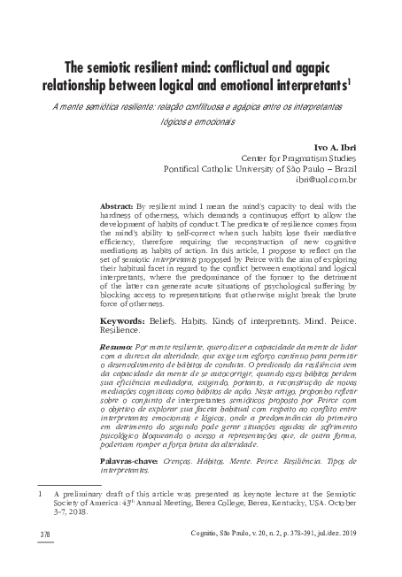 (PDF) The semiotic resilient mind: conflictual and agapic relationship ...