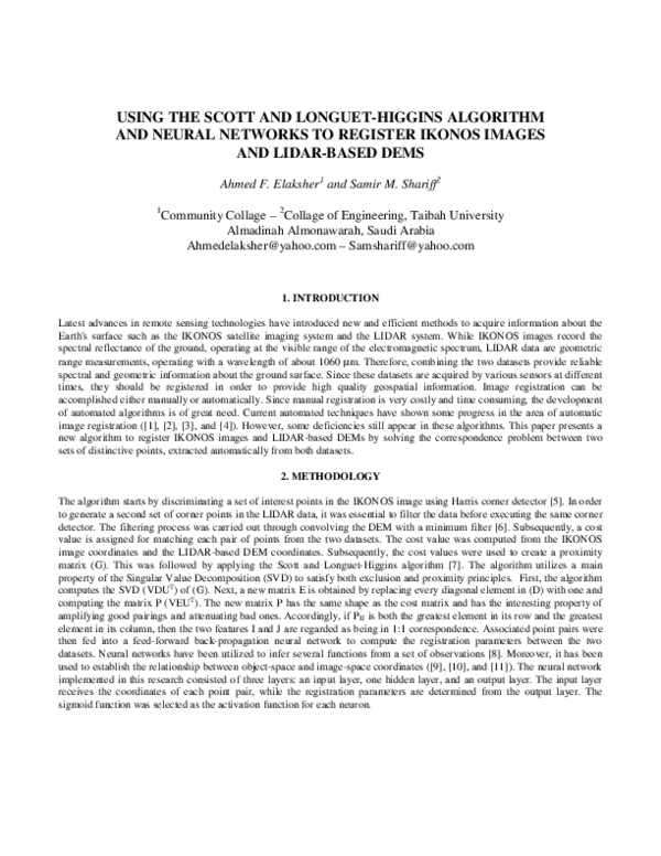 (PDF) Using the Scott and Longuet-Higgins Algorithm and Neural Networks ...