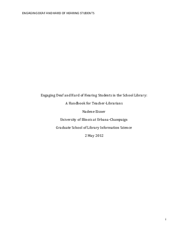 (PDF) Engaging Deaf and Hard of Hearing Students in the School Library ...