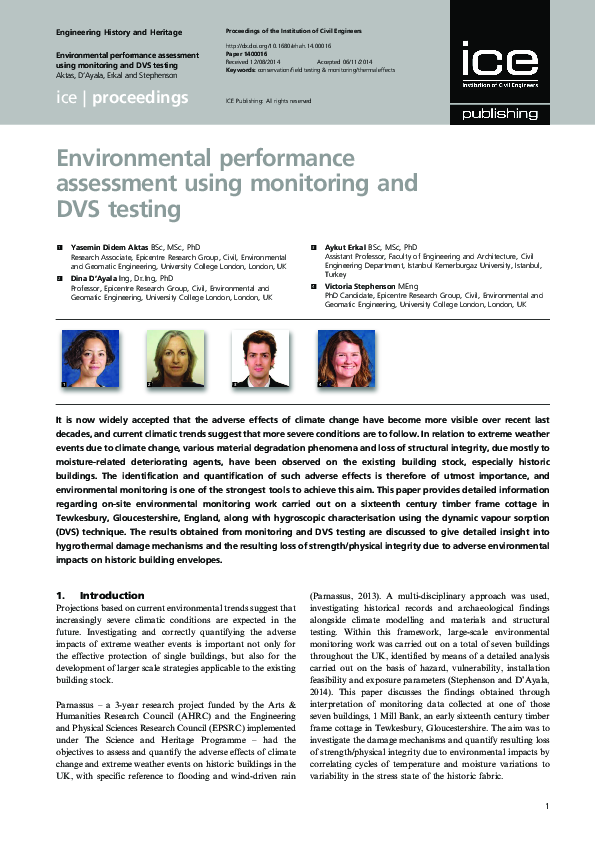 (PDF) Environmental performance assessment using monitoring and DVS testing