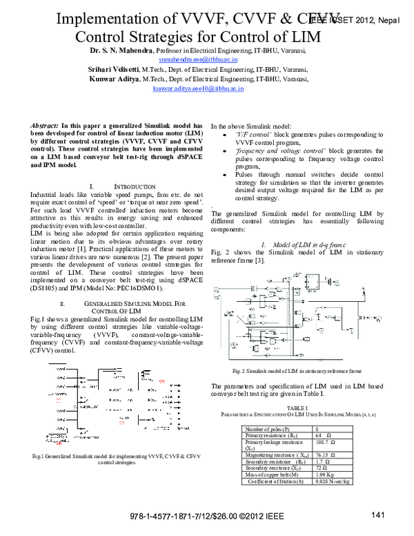 (PDF) Implementation of VVVF, CVVF & CFVV control strategies for ...