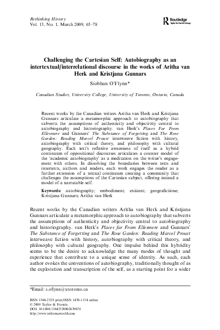 (PDF) Challenging the Cartesian Self