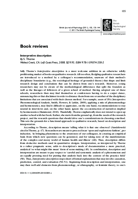 (PDF) Interpretive description by S. Thorne