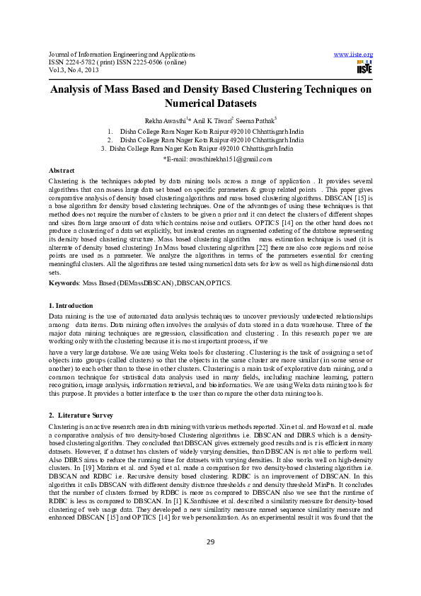Pdf Comparative Analysis Of Clustering Techniques 