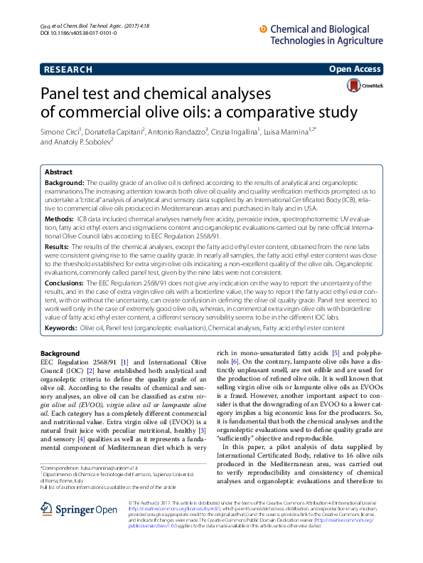 (PDF) Panel test and chemical analyses of commercial olive oils: a ...
