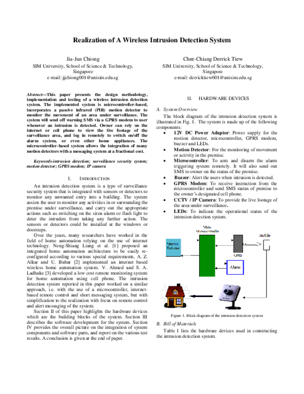 (PDF) Realization of A Wireless Intrusion Detection System