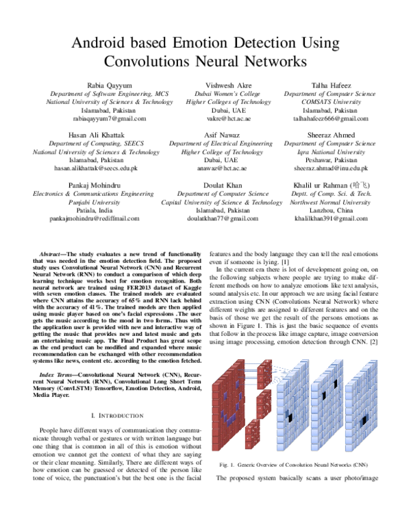 Pdf Android Based Emotion Detection Using Convolutions Neural Networks