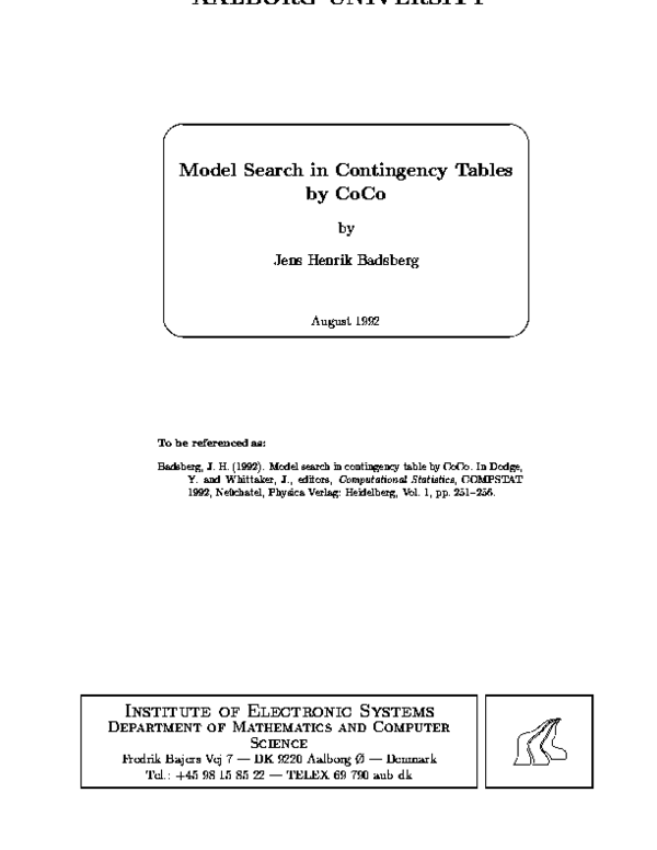 (PDF) Model search in contingency tables by CoCo