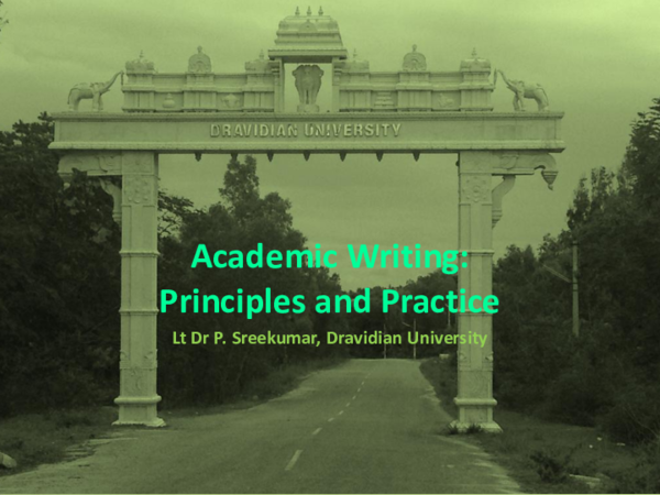 (PDF) Academic Writing: Principles and Practice