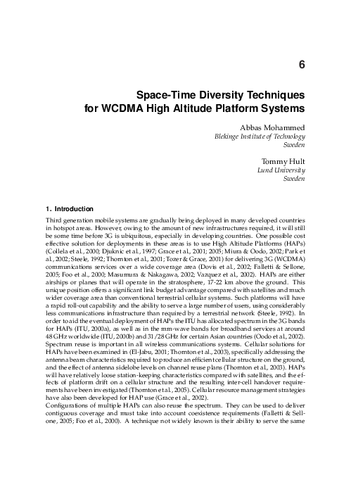 (PDF) Space-Time Diversity Techniques for WCDMA High Altitude Platform ...