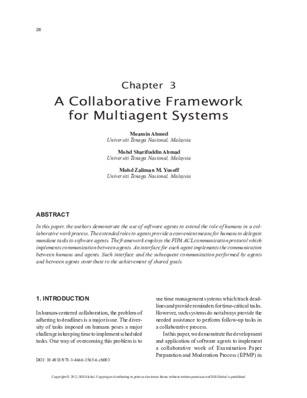 (PDF) A collaborative framework for multiagent systems