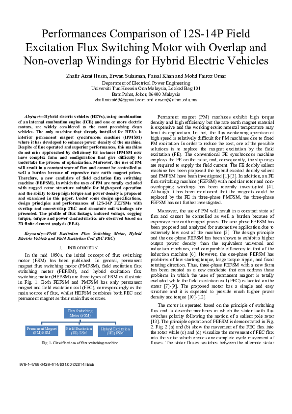 (PDF) Performances comparison of 12S-14P field excitation flux ...