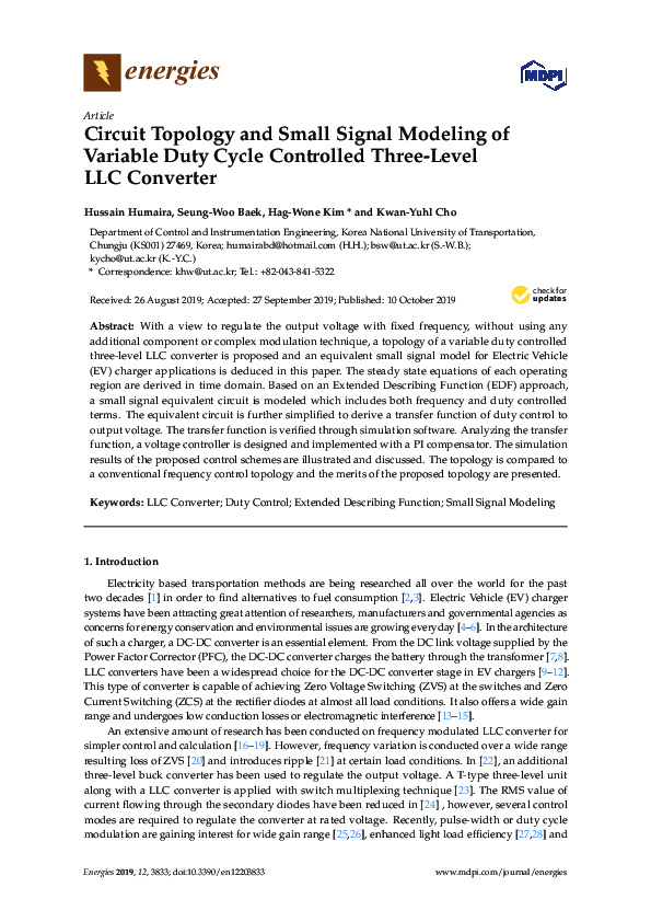 (PDF) Circuit Topology and Small Signal Modeling of Variable Duty Cycle ...