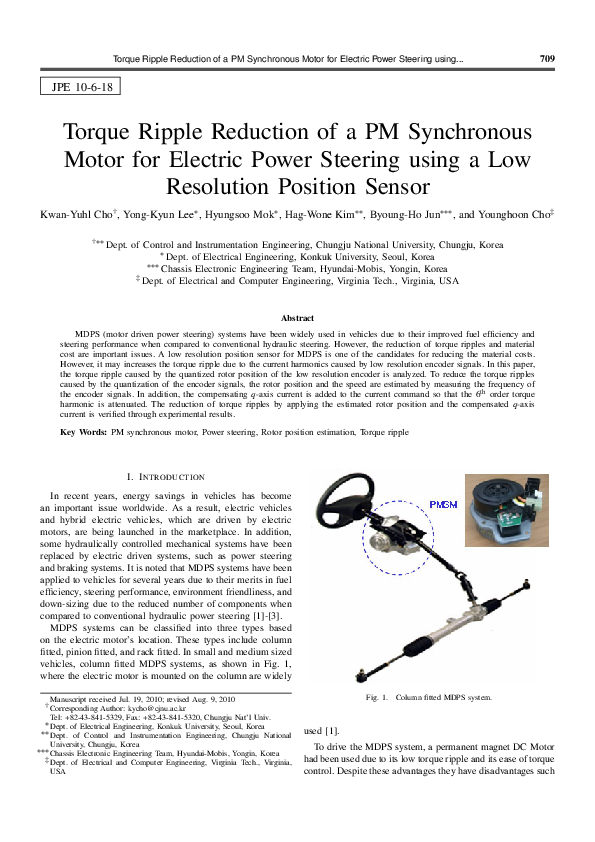(PDF) Torque Ripple Reduction of a PM Synchronous Motor for Electric ...
